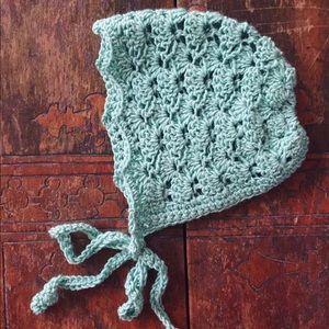 Handmade | Accessories | Handmade Sea Foam Baby Bonnet | Poshmark